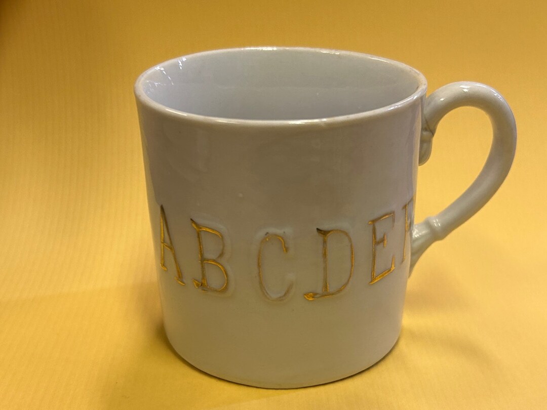 Alphabet Cup With Gold Painted Alphabet Letters - Children's Mug ...