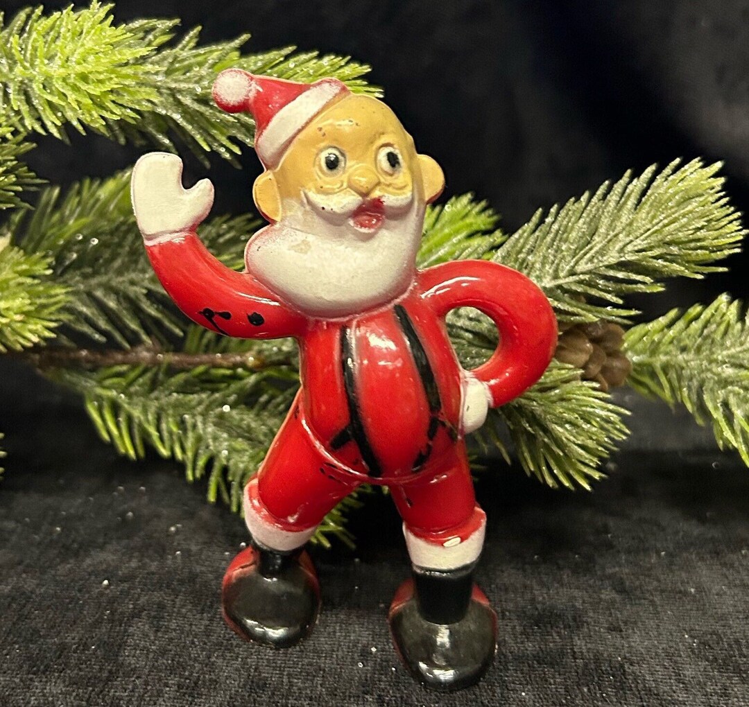 Elf Santa Claus, RARE Vintage Figurine- Rosbo Plastics- Vintage Holiday ...