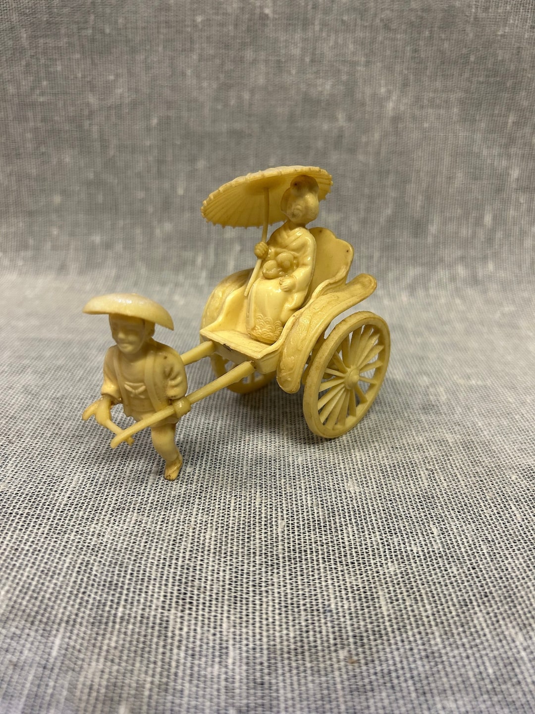 Japanese Celluloid Rickshaw-man Pulling Lady With Dog in Cart-meiji ...