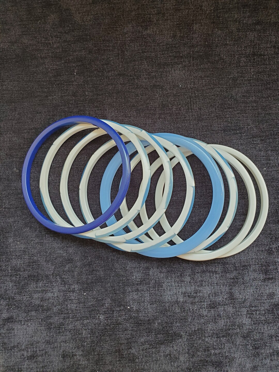 Eight Blue and White Plastic Bangle Bracelets - Etsy