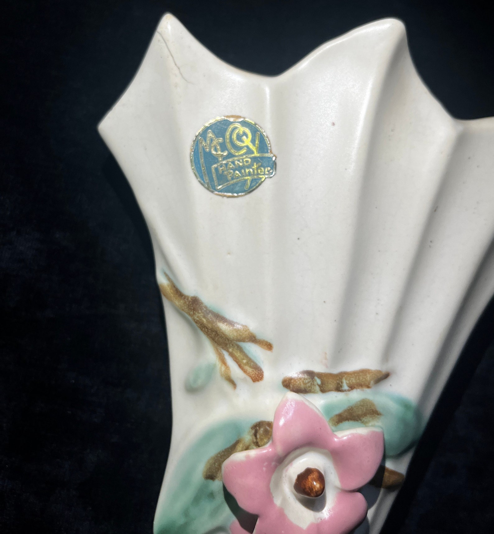 Mccoy Hand Painted Blossomtime Wall Pocket With Original - Etsy