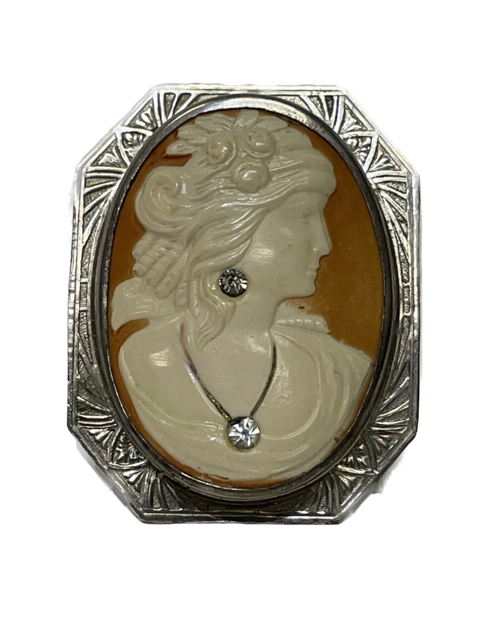 Celluloid Victorian Style Cameo Brooch - Etsy