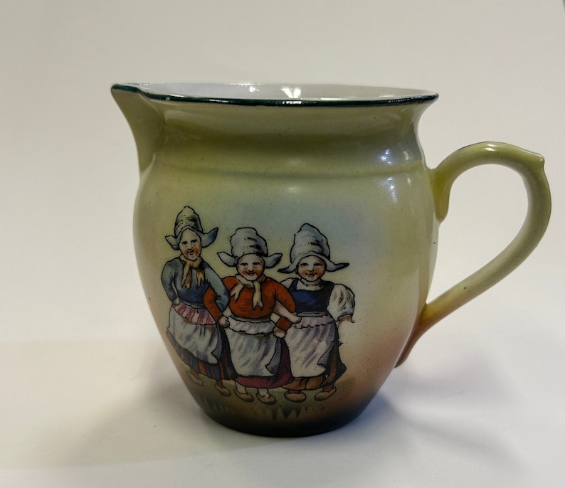 Small Porcelain Milk Pitcher With Dutch Design - Early 1900s Cream ...