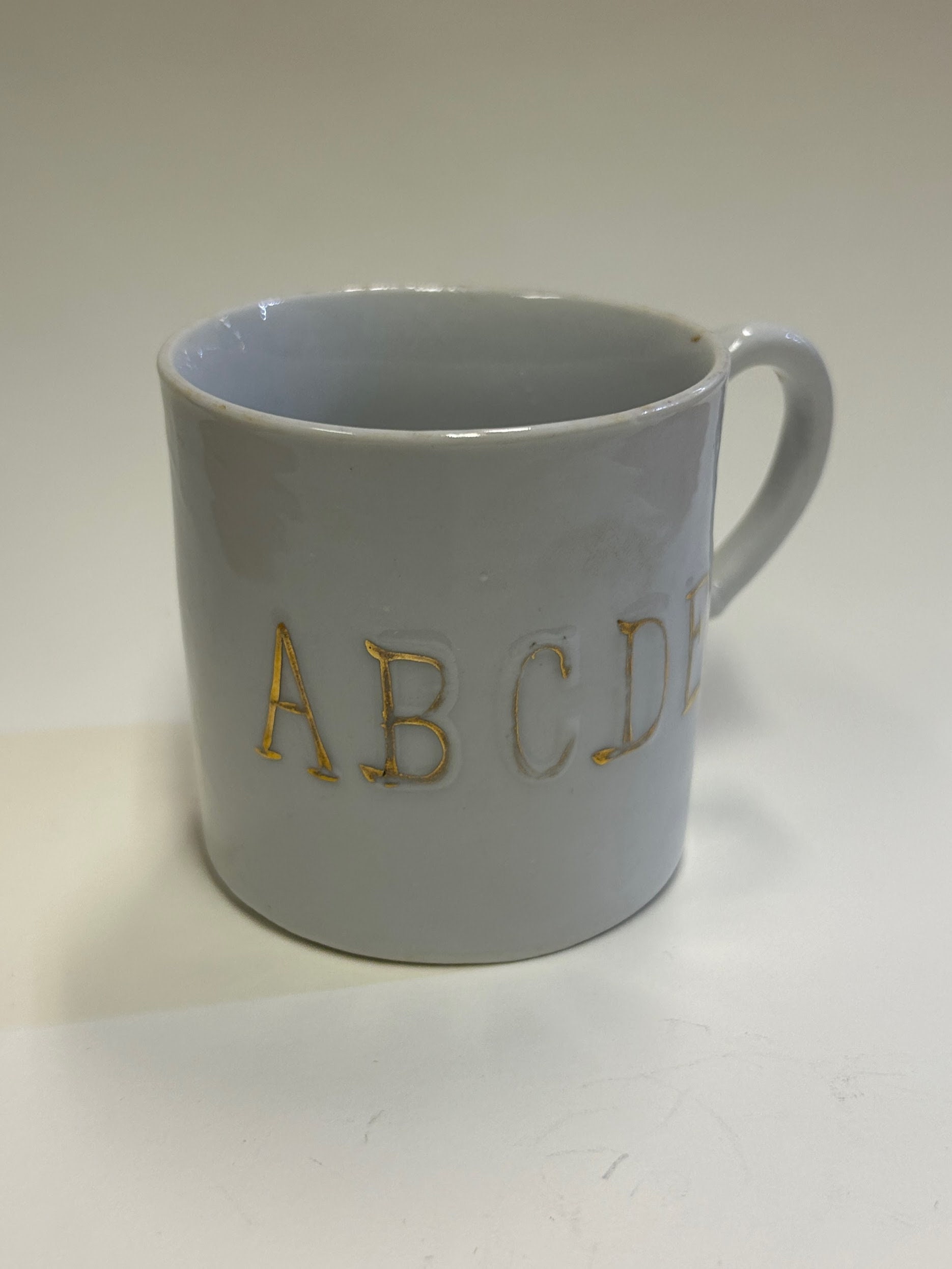 Alphabet Cup With Gold Painted Alphabet Letters - Children's Mug ...