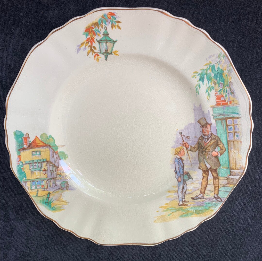 J&G Meakin Sunshine 9 Inch Dinner Plate With Boy and Man on Street - Etsy