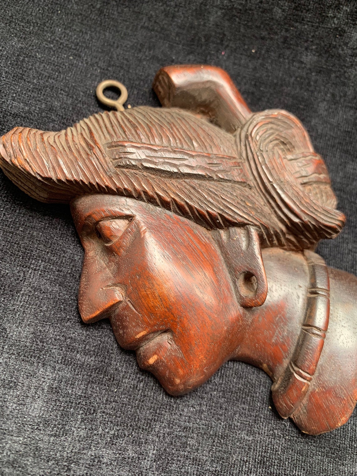 Hand Carved Wooden Mayan or Aztec Tribal Person Mid Century | Etsy