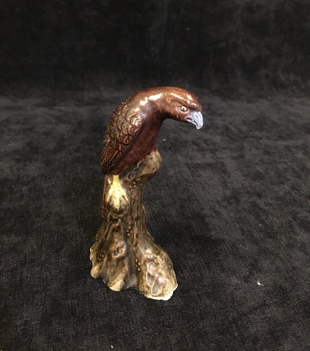 Chinese Mud Bird, Falcon on Tree Stump Figurine - Etsy