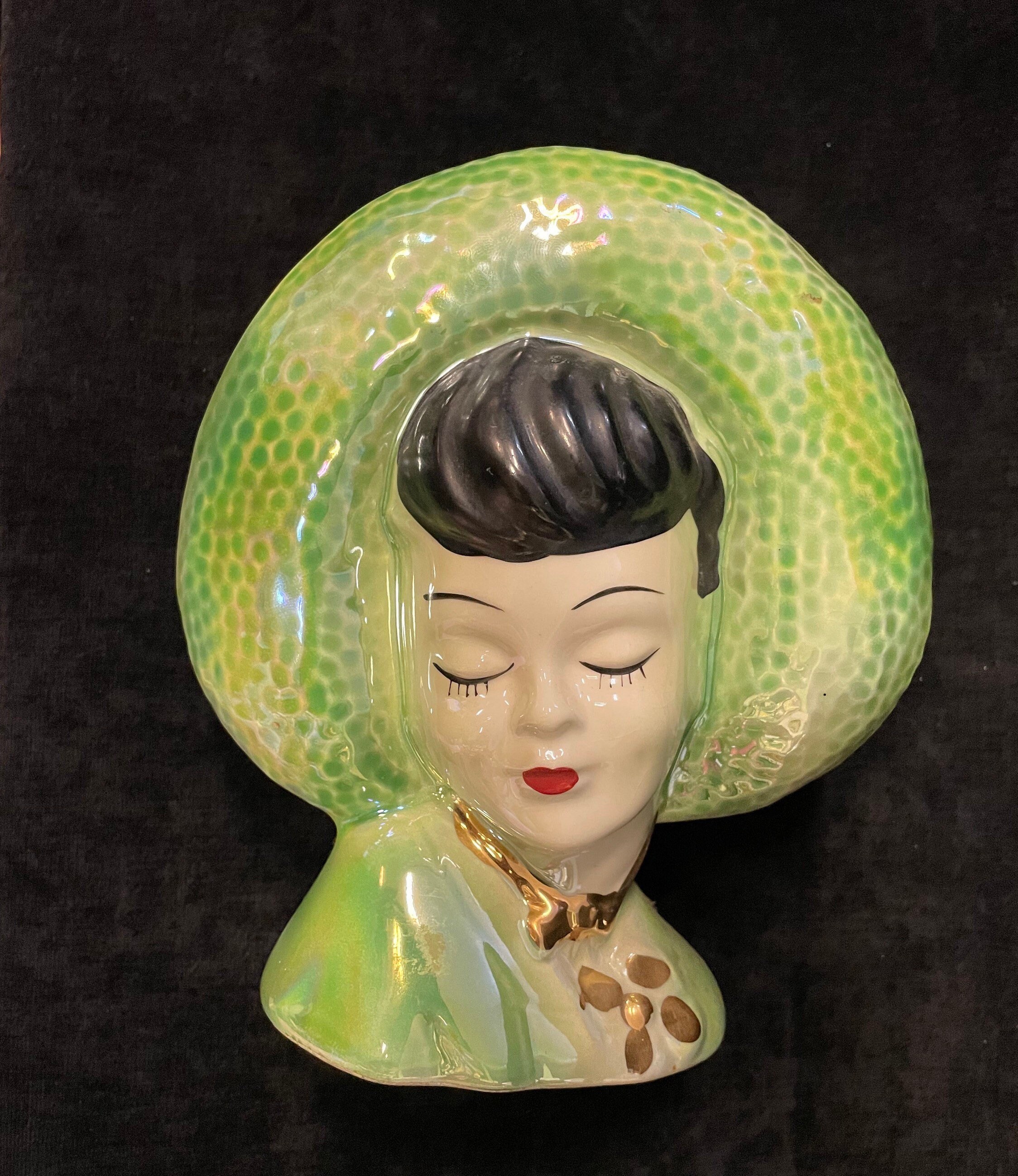 Head Wall Pockets Ceramic Women in Hats Sold Individually - Etsy