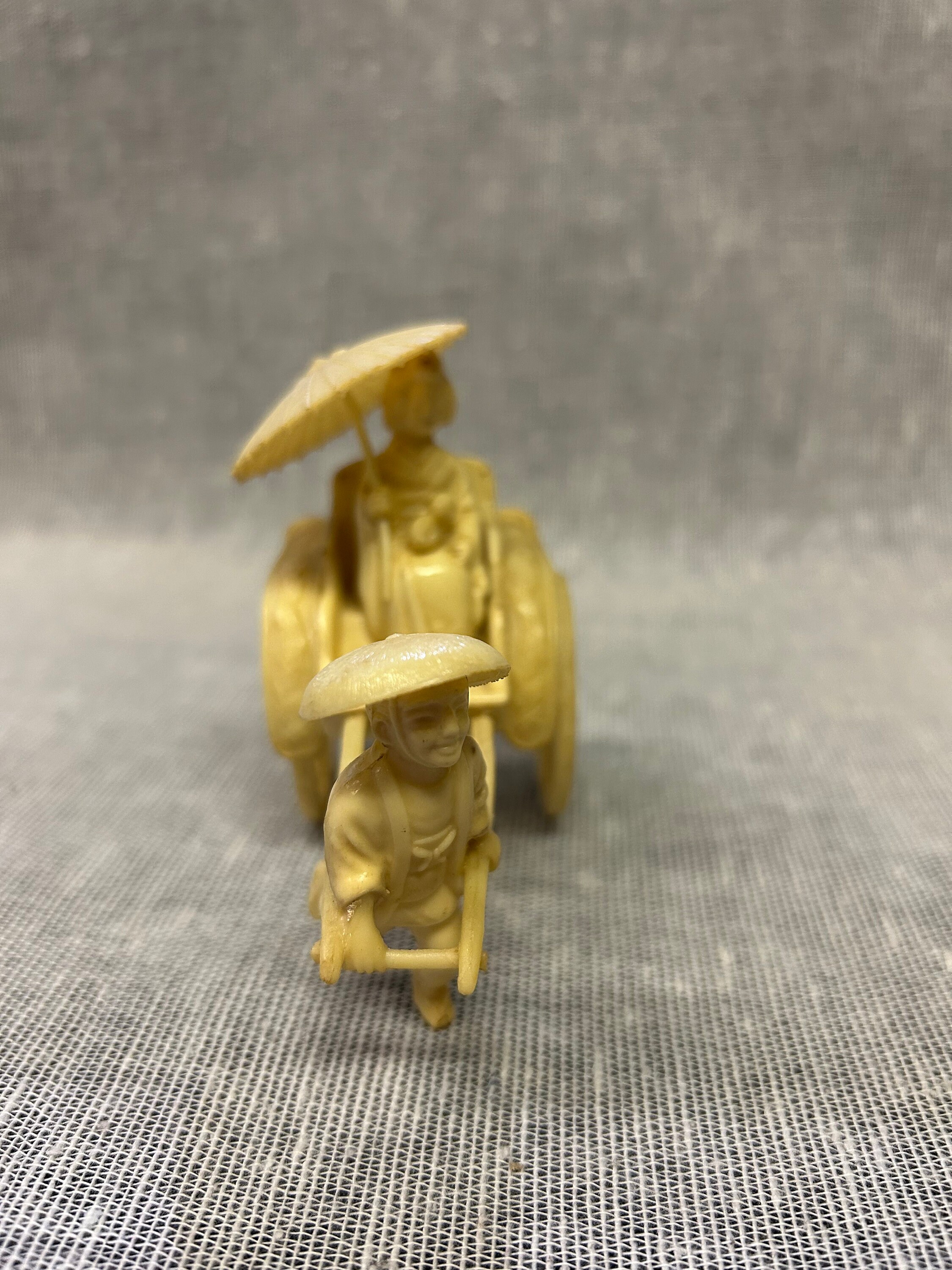 Japanese Celluloid Rickshaw-man Pulling Lady With Dog in Cart-meiji ...