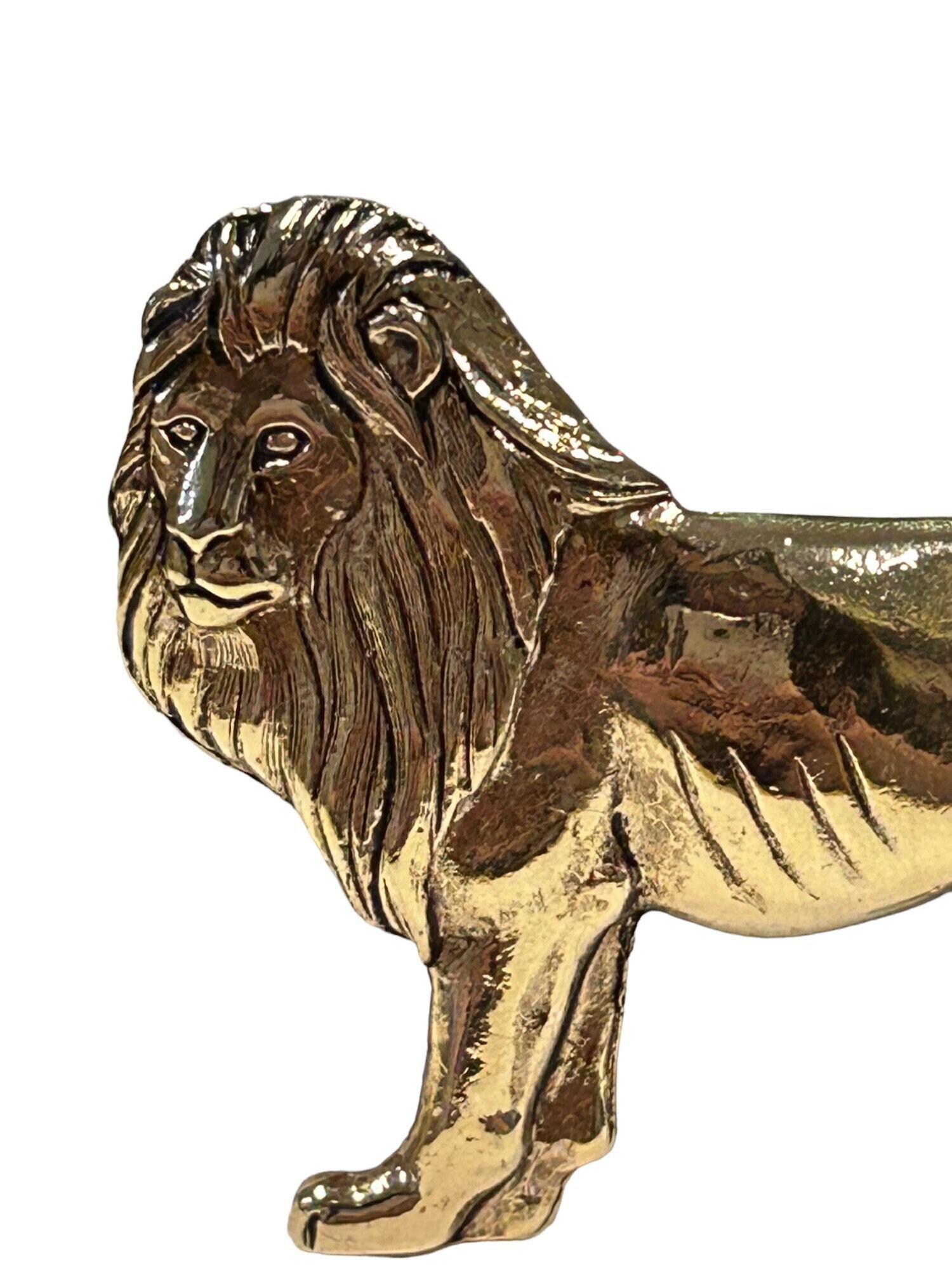 Gold Lion Brooch A Big Cat King of the Lions Male Lion Pin - Etsy