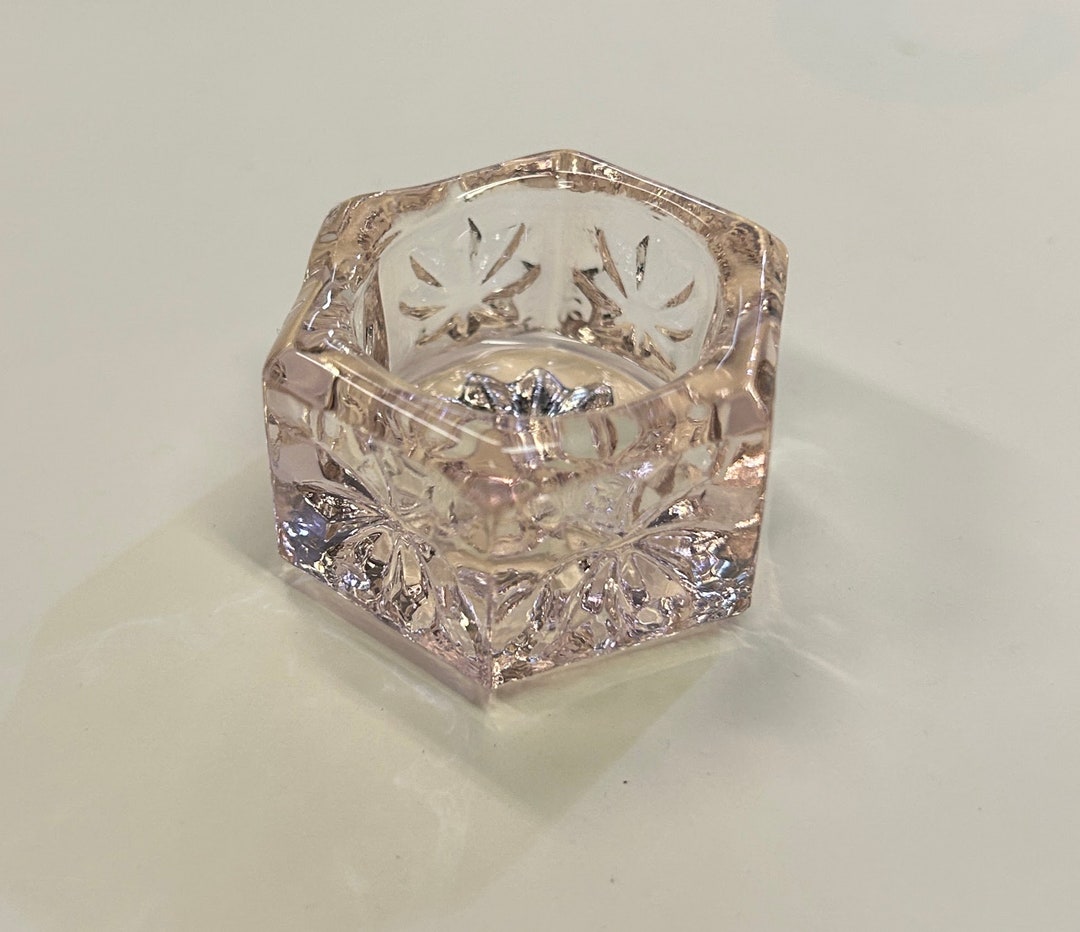 Salt Cellar Pink Depression Glass Rose Colored Glass With Star Pattern ...