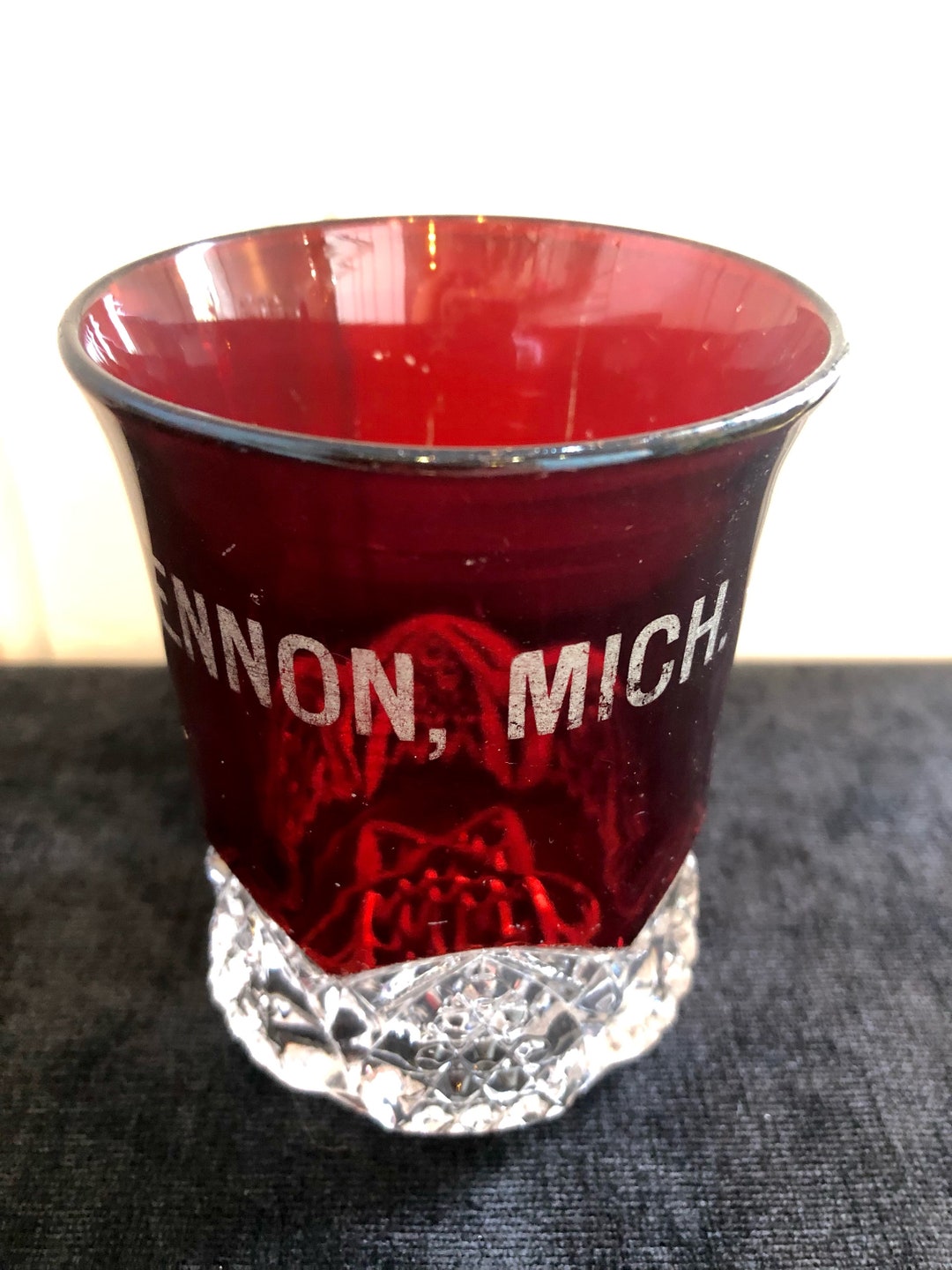 Lennon, Michigan Souvenir Ruby Red Stained Glass Tumbler - Etsy