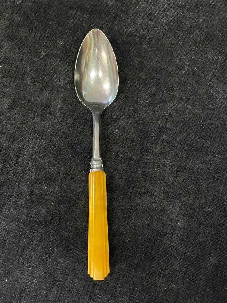 Butterscotch Bakelite Art Deco Beveled Handled Spoon Butte - Etsy
