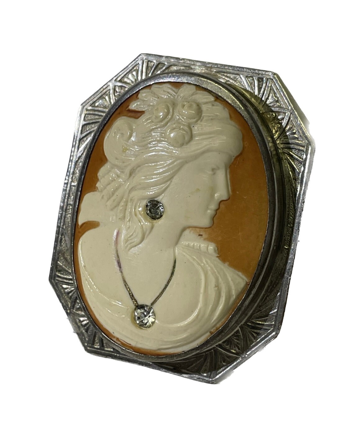 Celluloid Victorian Style Cameo Brooch - Etsy