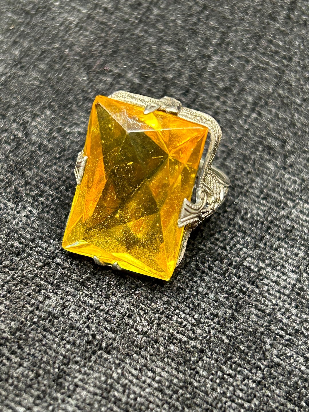 November Birthstone Topaz Ring Flower Filigree Setting Sterling Silver ...