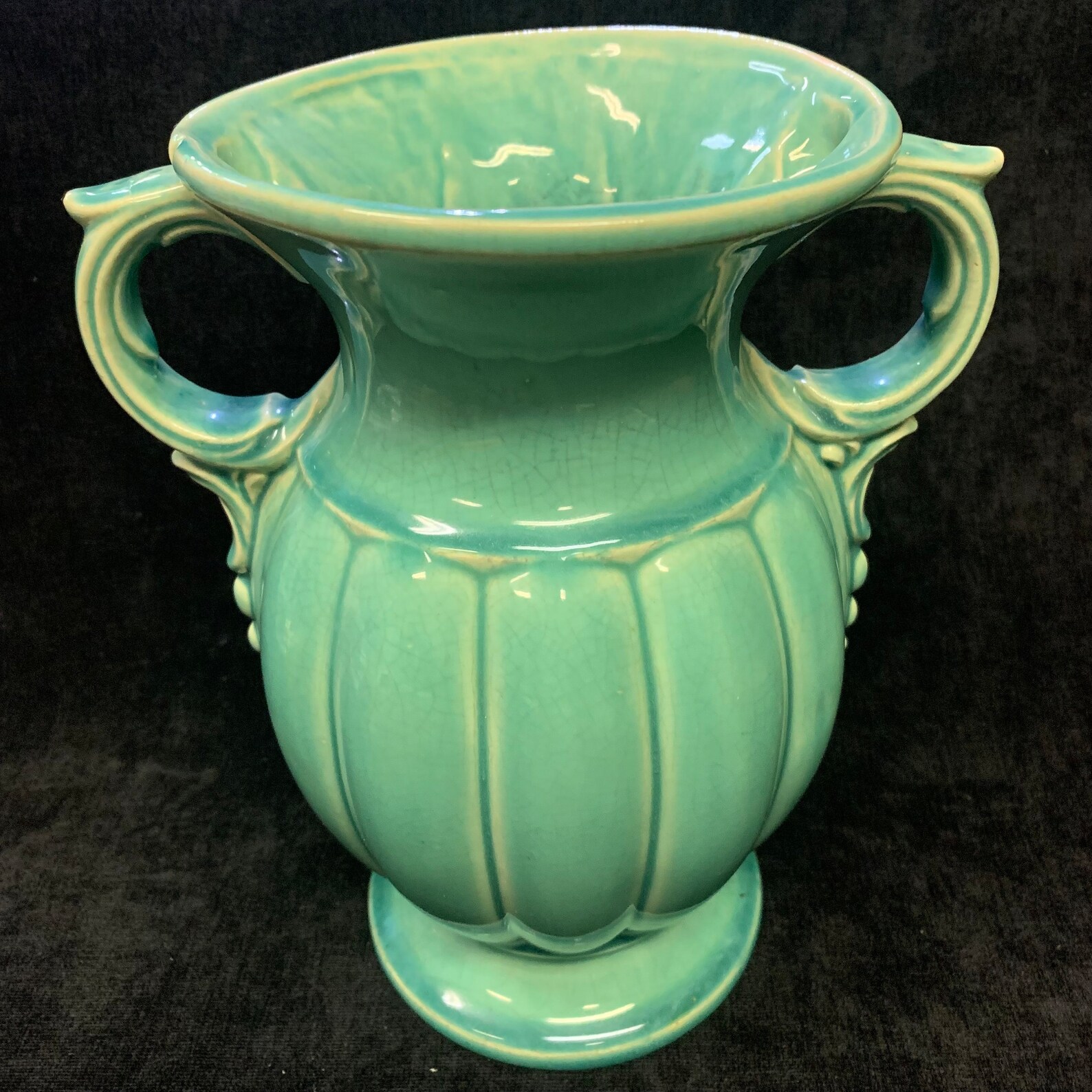 Mccoy Turquoise Urn Shaped Vase Mccoy High Gloss Tourquoise - Etsy