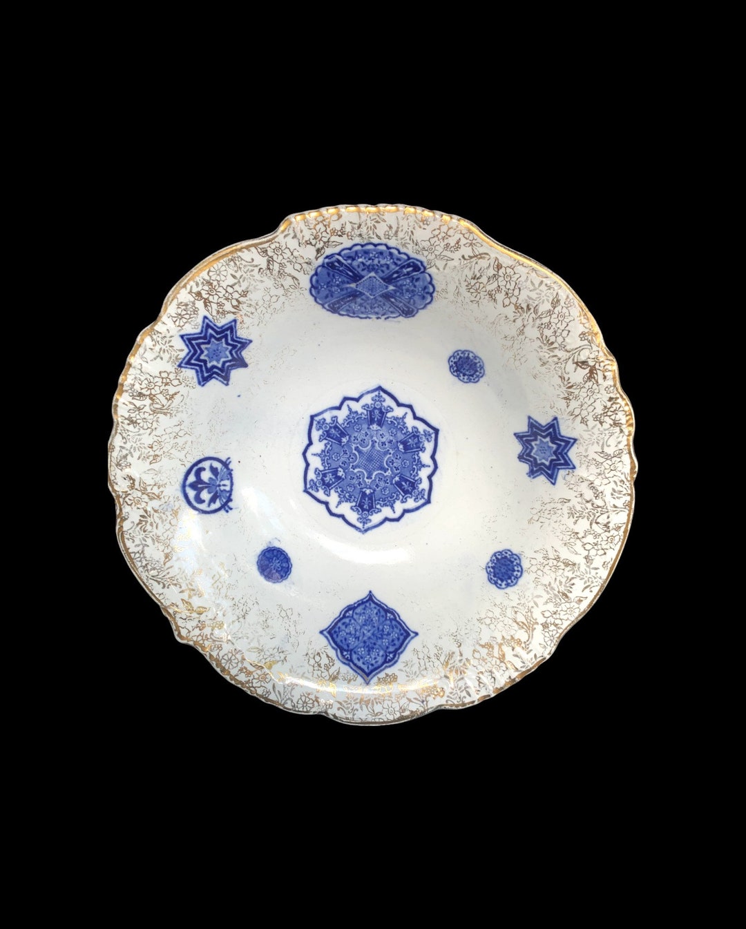 Flow Blue China Bowl, James Kent Fenton Osaka Pattern 1913 - Etsy