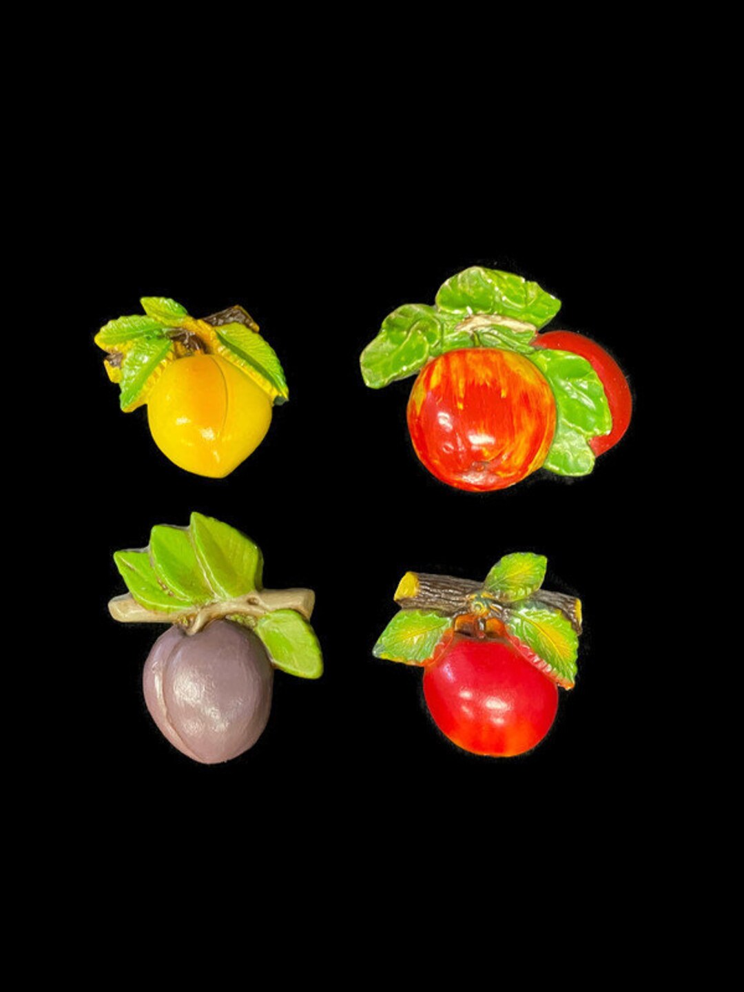 Retro Plaster Fruit Wall Hangings, Sold Separately, Smaller Apple ...