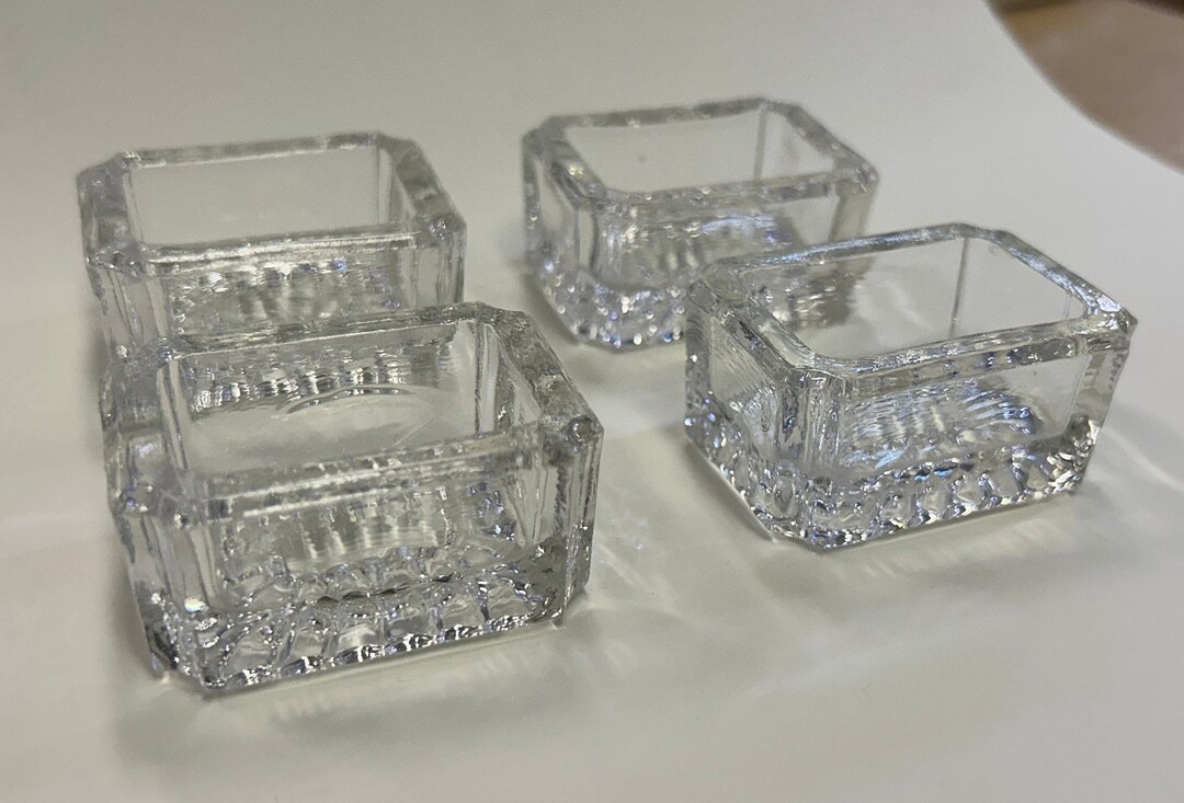 Crystal Salt Cellars - Rectangular Shaped - Perfect Condition - Sold as ...