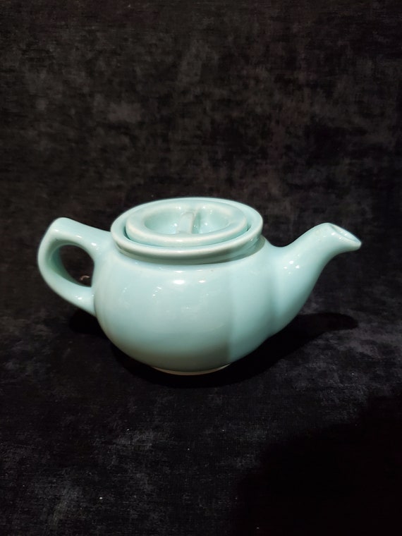 Aqua One Cup Mid Century Tea Pot With Inverted Twist Lid - Etsy