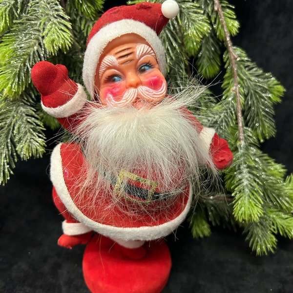 Flocked Santa - Etsy
