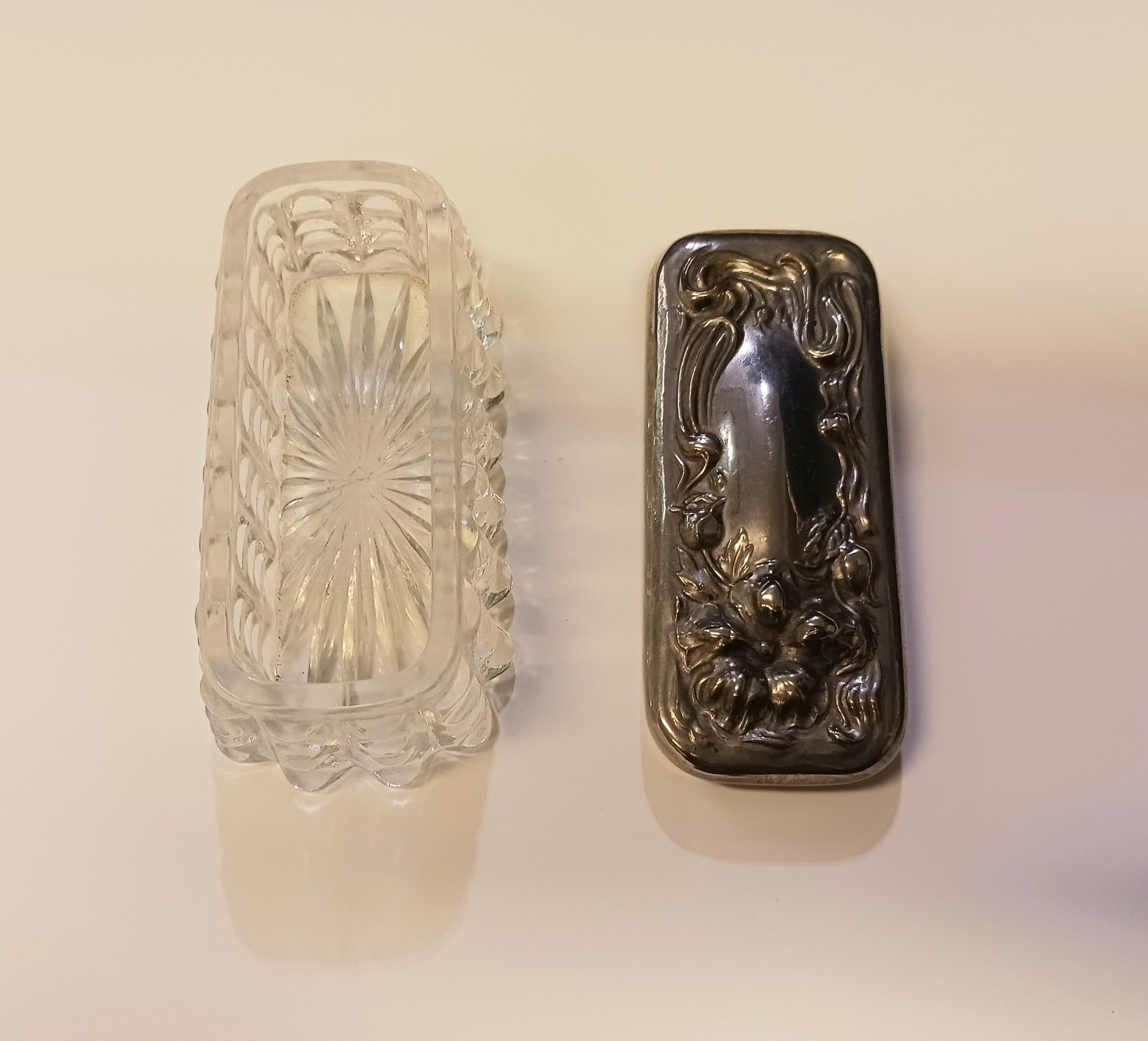 Vintage 1904 Fostoria Buttress Trinket Box Art Nouveau Crystal Cut ...