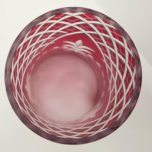 Ruby Red Crystal Engraved Hurricane - Ruby Crystal Candle Chimney ...