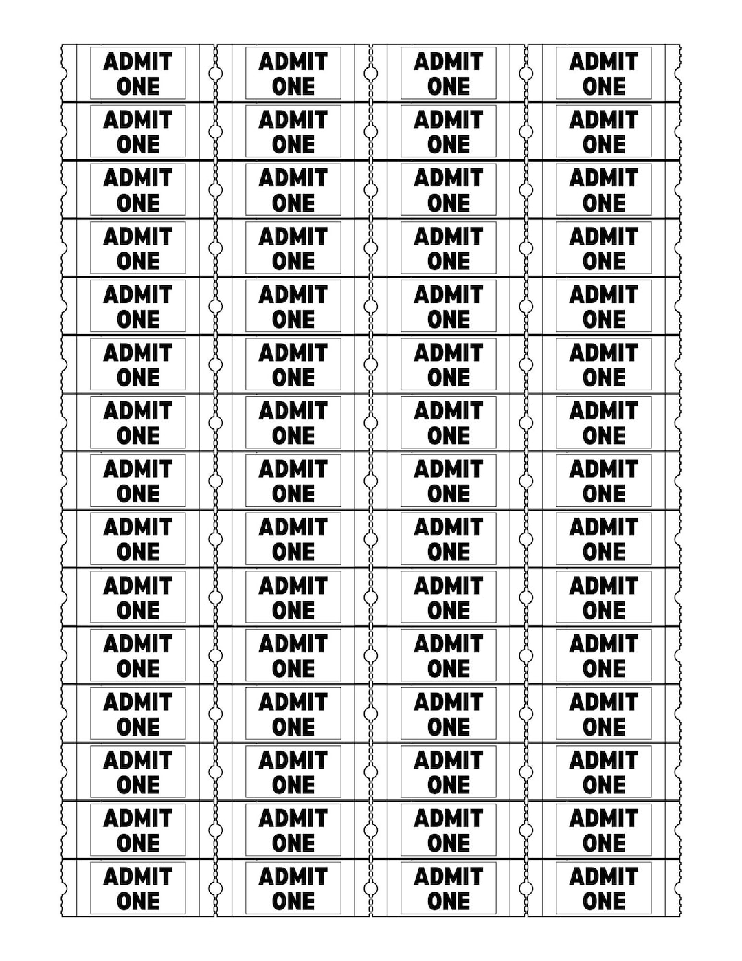 Printable Ticket Sheet | Carnival Game Tickets | Fair Ride Tickets - Etsy