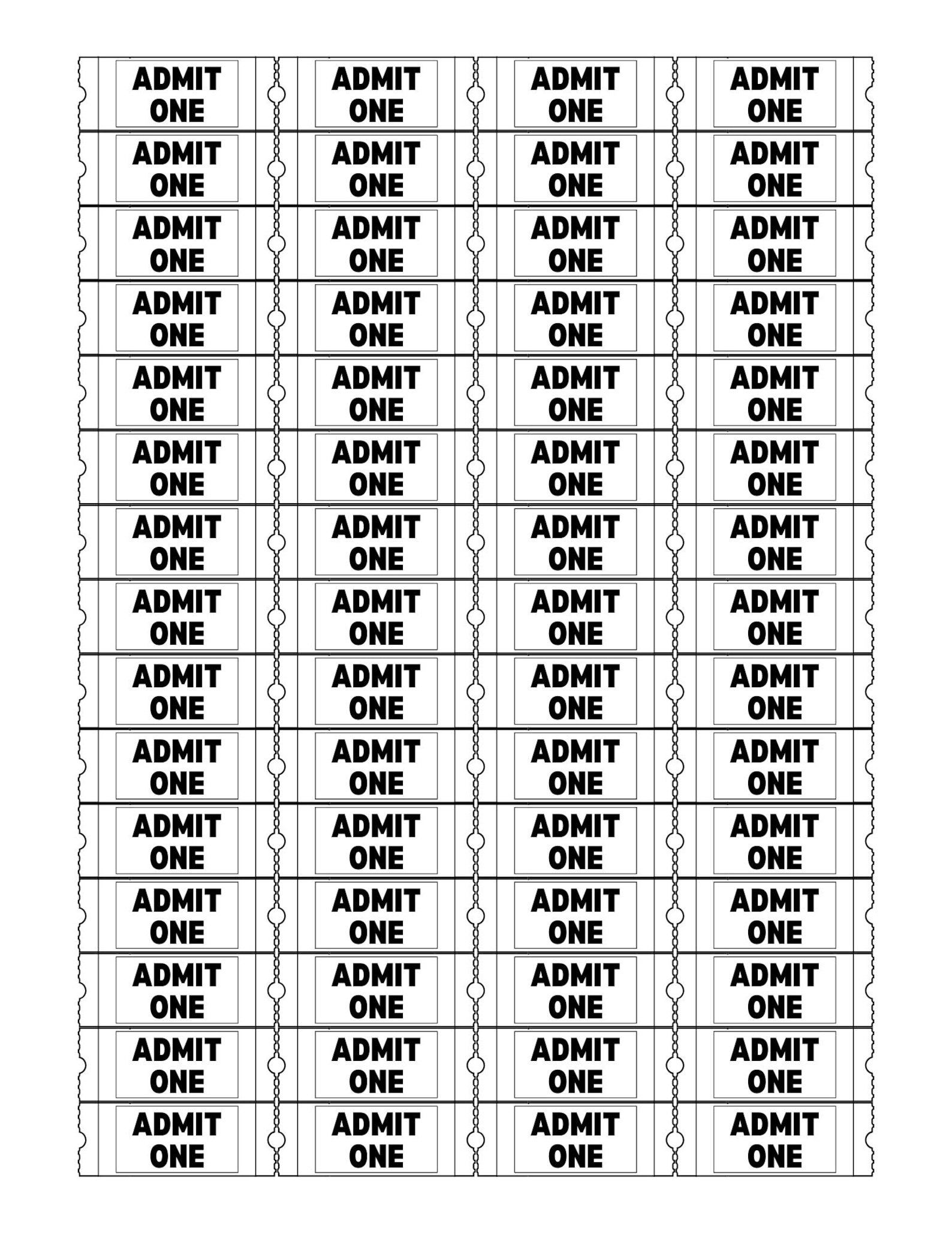 Printable Ticket Sheet | Carnival Game Tickets | Fair Ride Tickets - Etsy