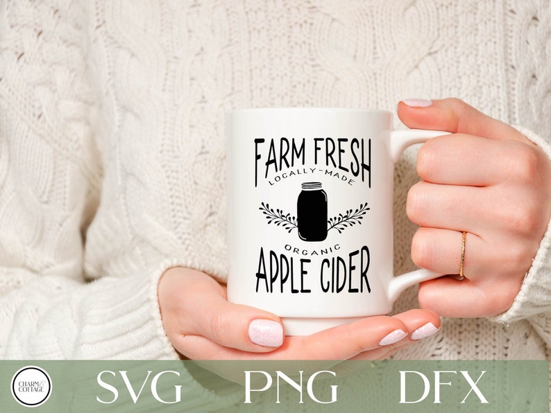 Farm Fresh Apple Cider Svg Cricut or Silhouette Farmhouse - Etsy