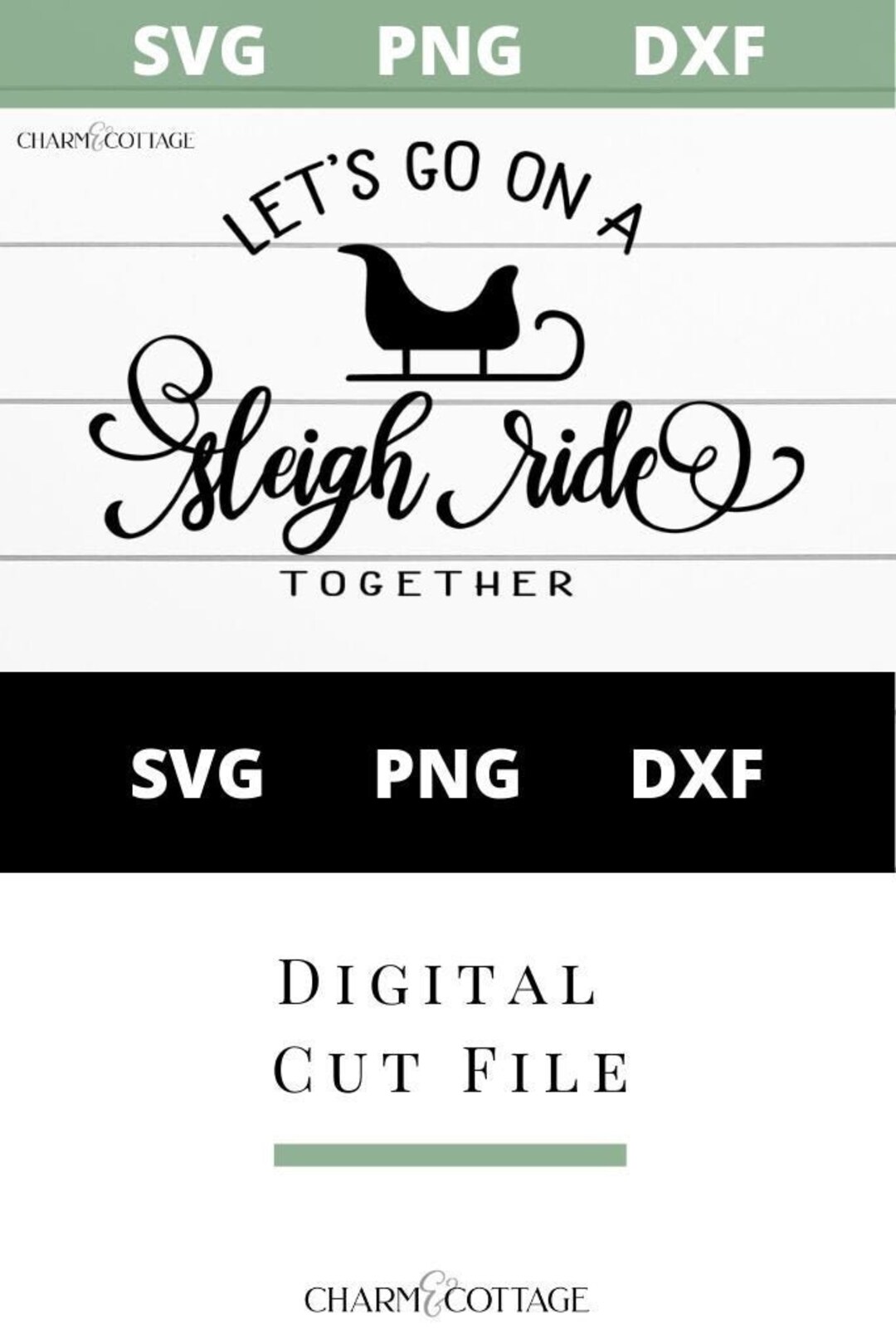 Let's Go on a Sleigh Ride Together, Cutfile, for Cricut or Silhouette ...