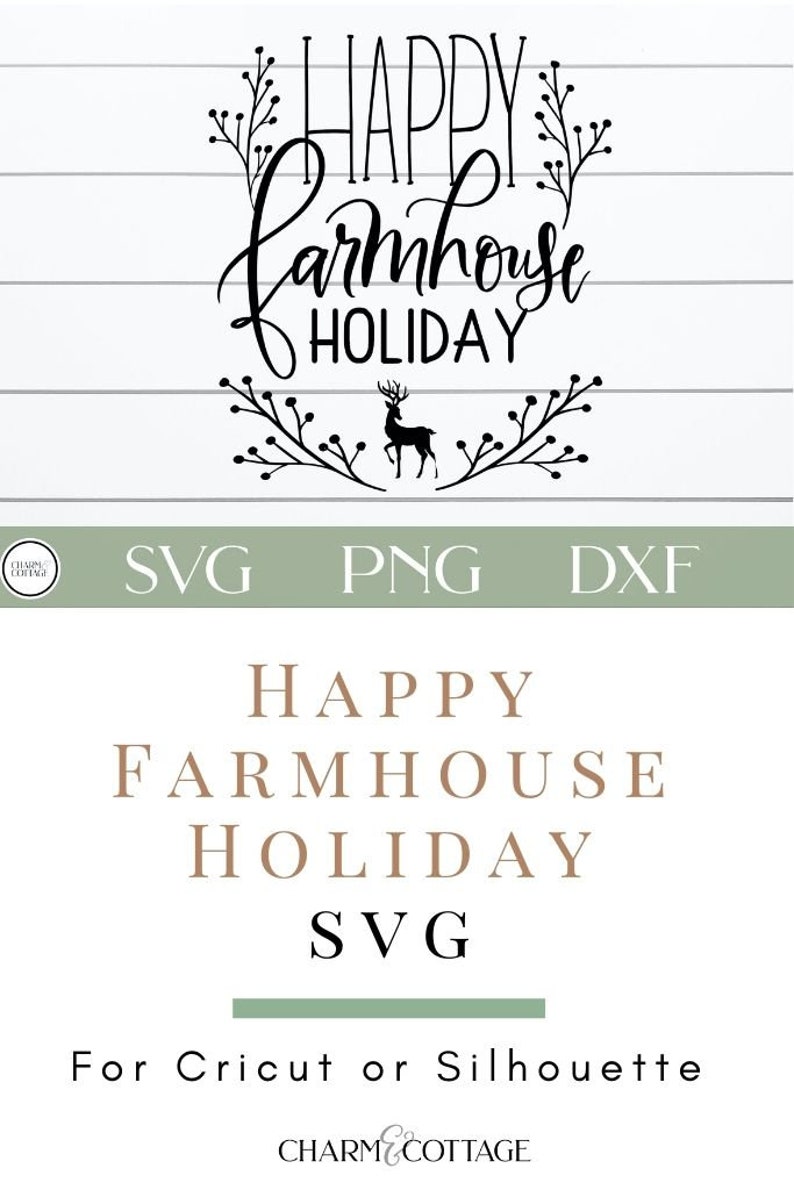 Happy Farmhouse Holiday Cutfile for Cricut or Silhouette | Etsy