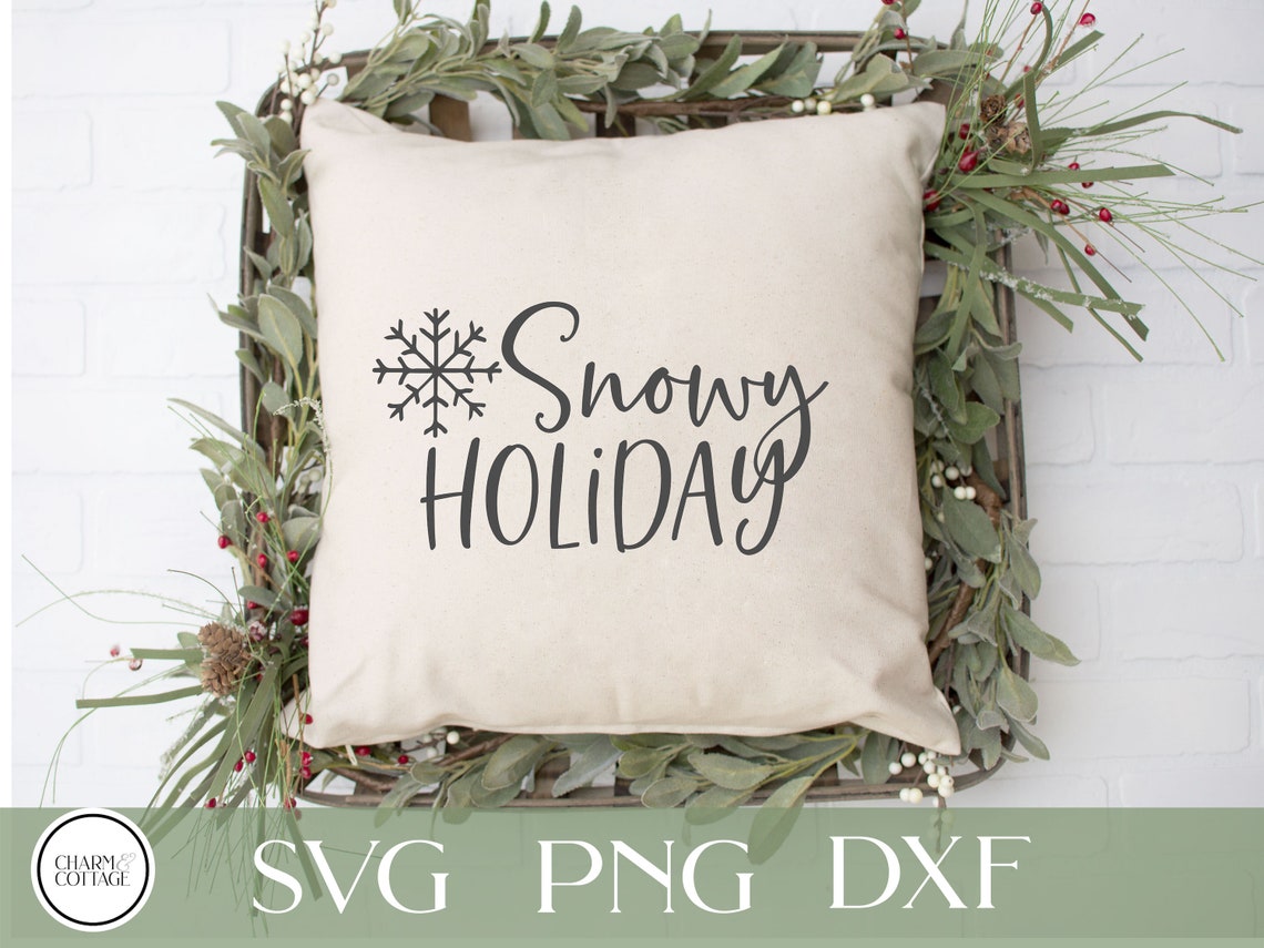 Snowy Holiday SVG for Cricut or Silhouette Snow Day Svg - Etsy