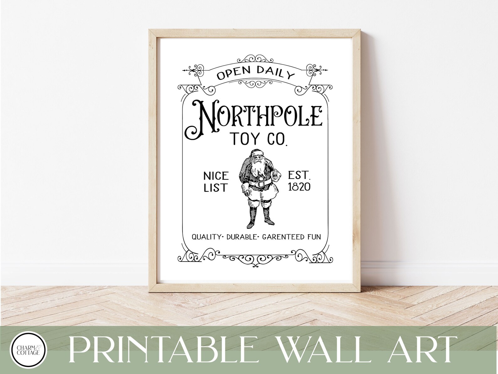 North Pole Toy Company Christmas Wall Art Printable - Etsy