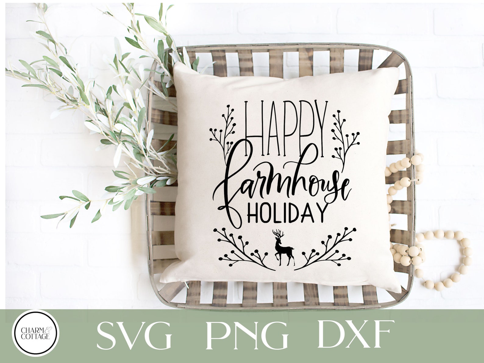 Happy Farmhouse Holiday Cutfile for Cricut or Silhouette | Etsy