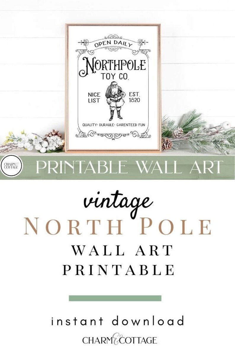 North Pole Toy Company Christmas Wall Art Printable - Etsy