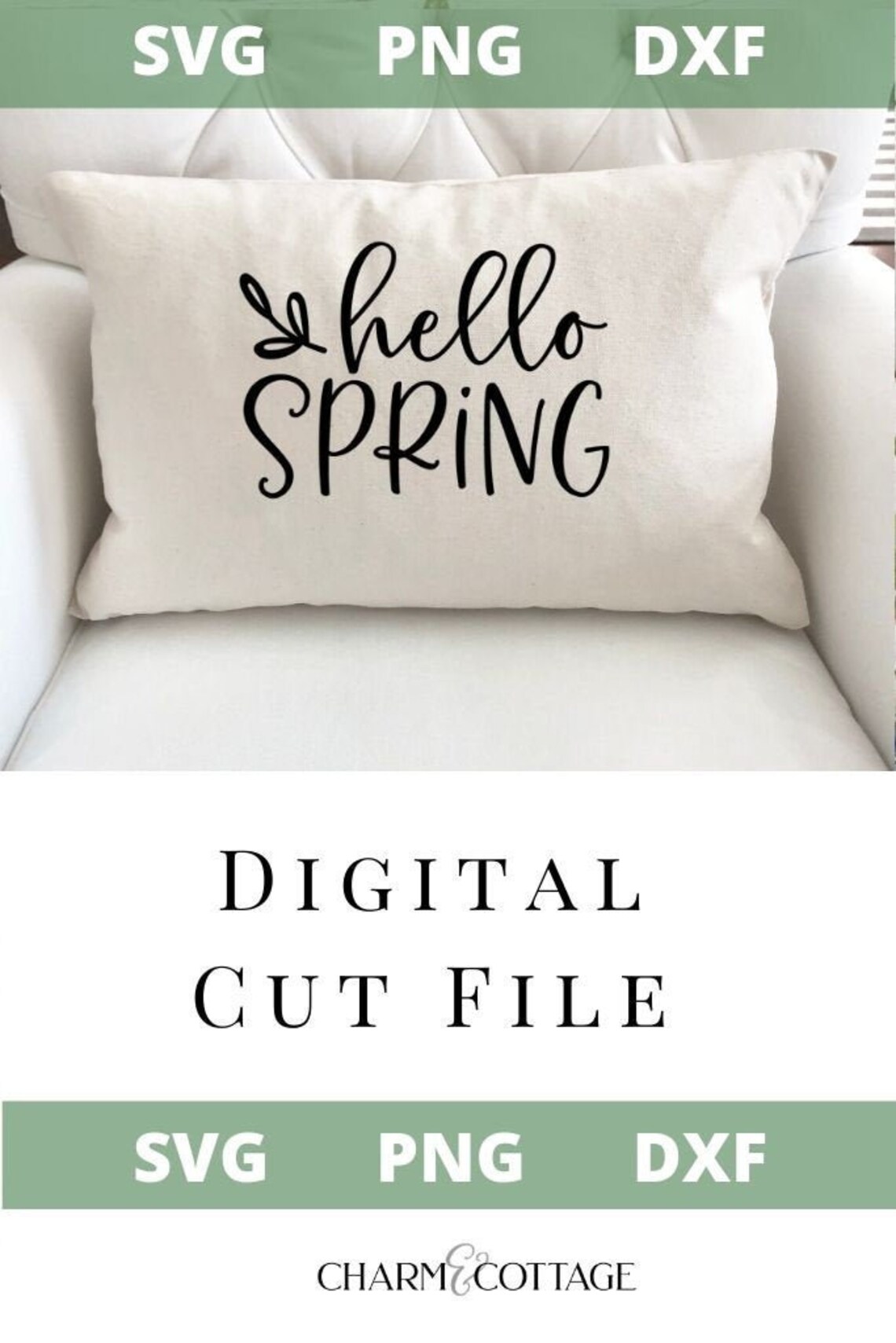 Hello Spring Cut File for Cricut and Silhouette Spring Sign - Etsy