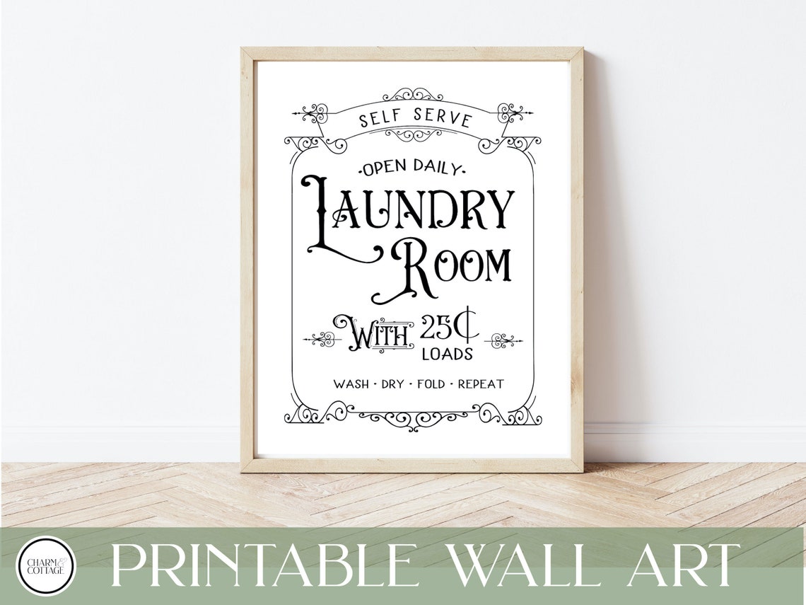 Laundry Room Wall Art Instant Download Laundry Room - Etsy