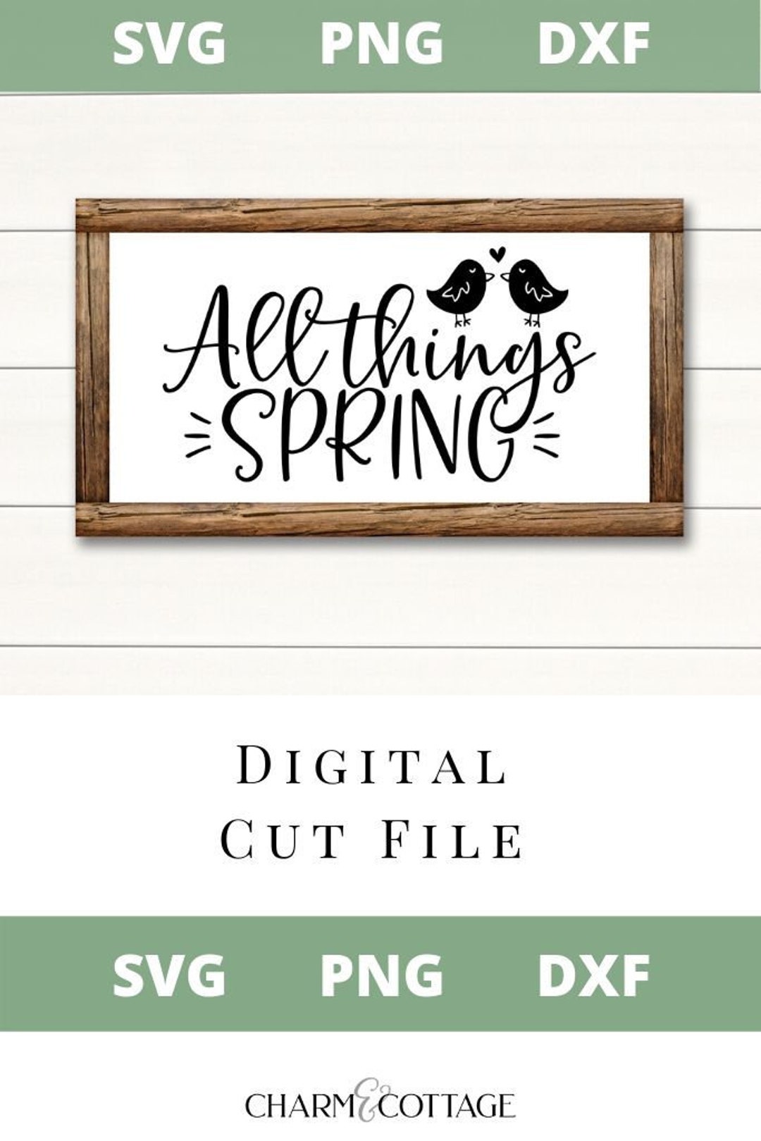All Things Spring Cut File, for Cricut and Silhouette, Spring Sign SVG ...