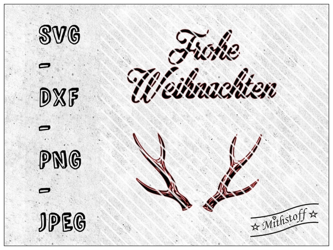 Plotterdatei Weihnachten Geweih SVG DXF Datei xmas Hirsch Frohe Weihnachten - Etsy.de