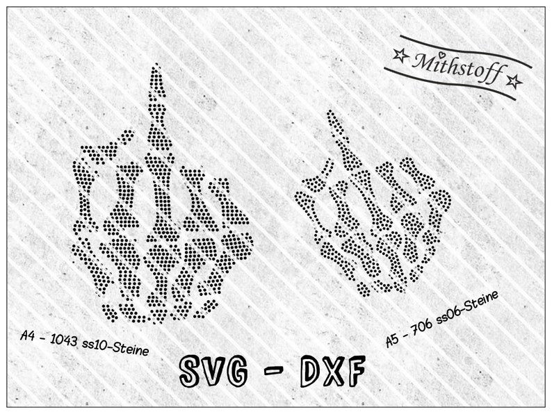 Plotter File Strass Middle Finger SVG DXF File - Etsy