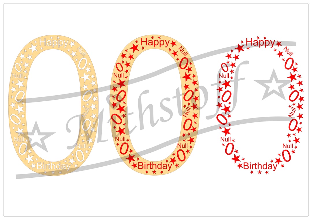 SVG DXF PNG File Birthday Number Zero Number 0 - Etsy