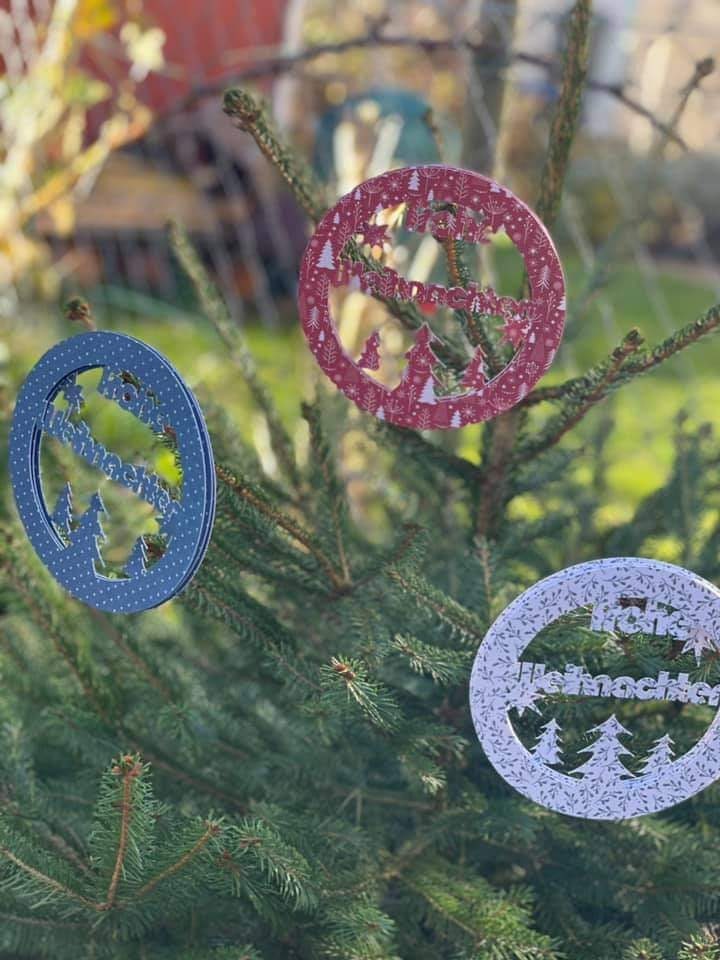 Plotterdatei Weihnachten Eisblumen SVG DXF Datei xmas Kugel Weihnachtskugel Feliz navidad joyxel ...