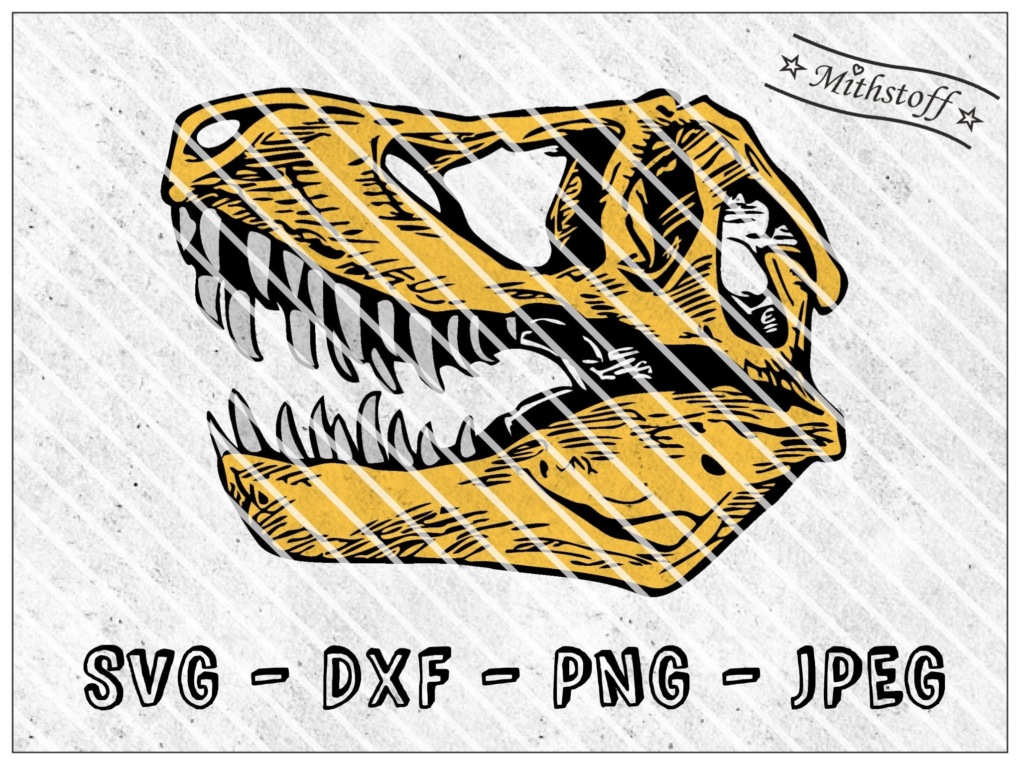 Plotterdatei Dino T-Rex Schädel SVG DXF Datei Knochen Dinosaurier - Etsy.de