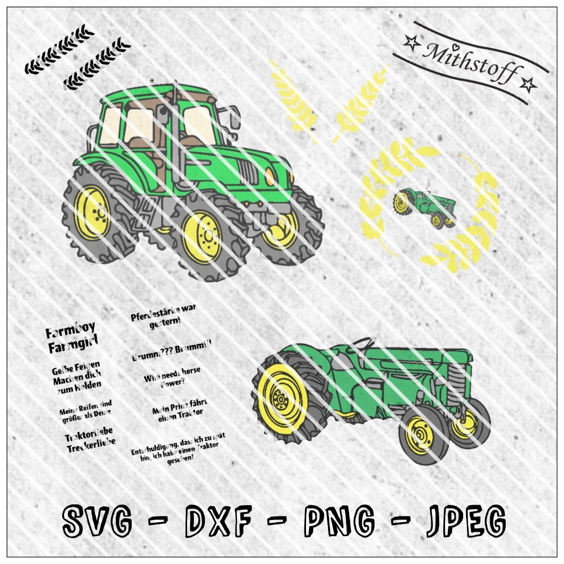 Plotterdatei Trecker Traktor Bauernhof SVG DXF Datei digi digistamp PNG Mithstoff - Etsy Schweiz