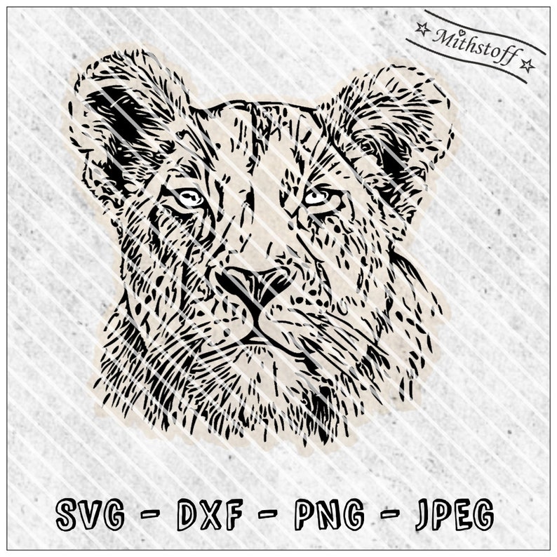 Plotterdatei Lion Löwin cool SVG DXF PNG Jpeg Datei Mithstoff wilde Tiere - Etsy.de