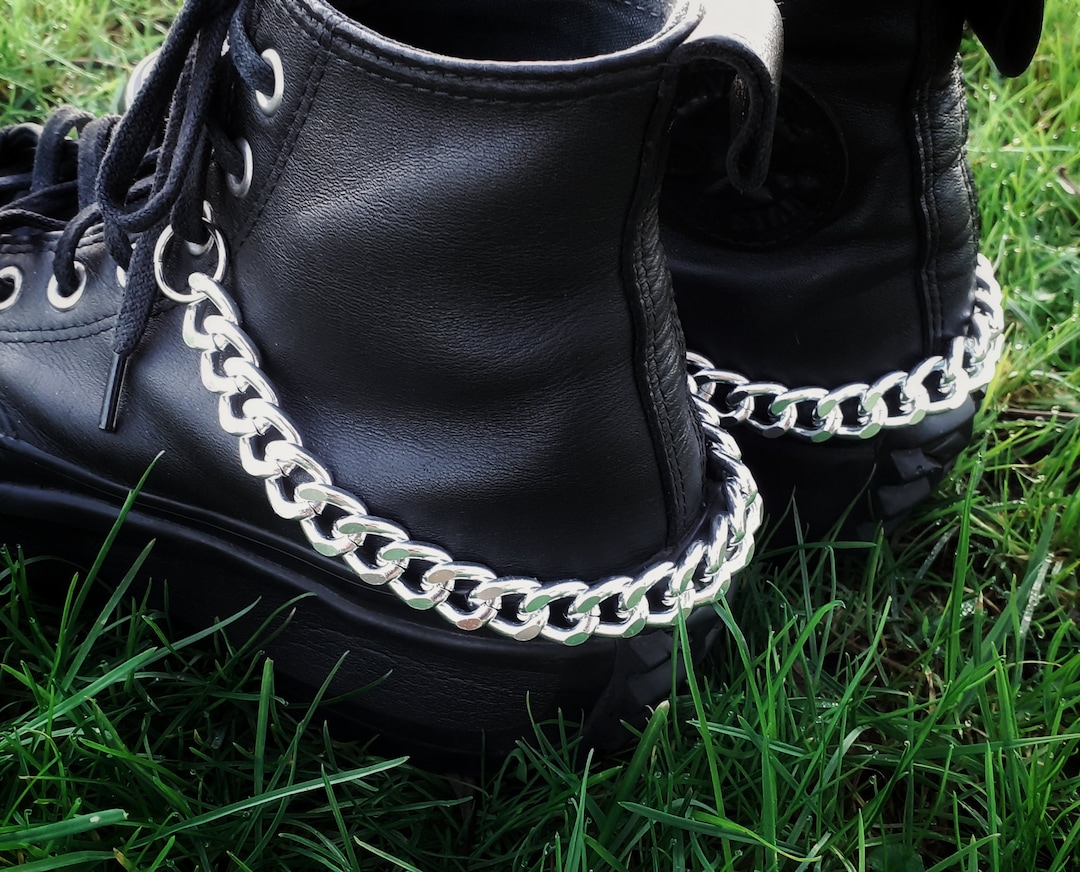 Silver Boot Chain, Chunky Chain for Skates, Metal Punk Anklet, Skate ...