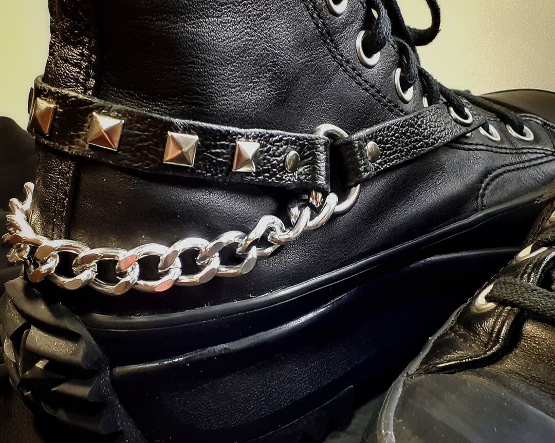 Spiked Leather Boot Straps: Goth Rockstar Boot Harness - Etsy