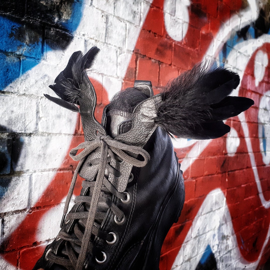 Black Angel Boot Wings Feather Wings for Shoes and Skates - Etsy