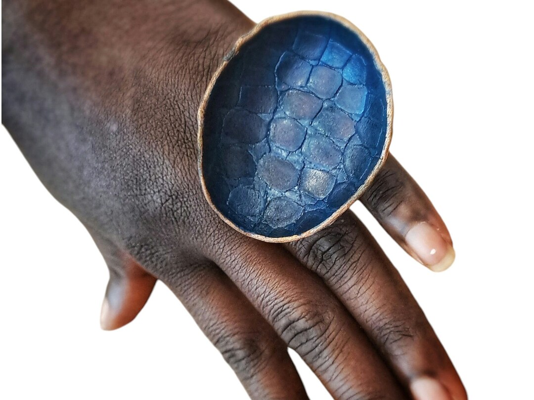 Blue Statement Ring for Women, Unique Modern Jewellery, Large Bold ...